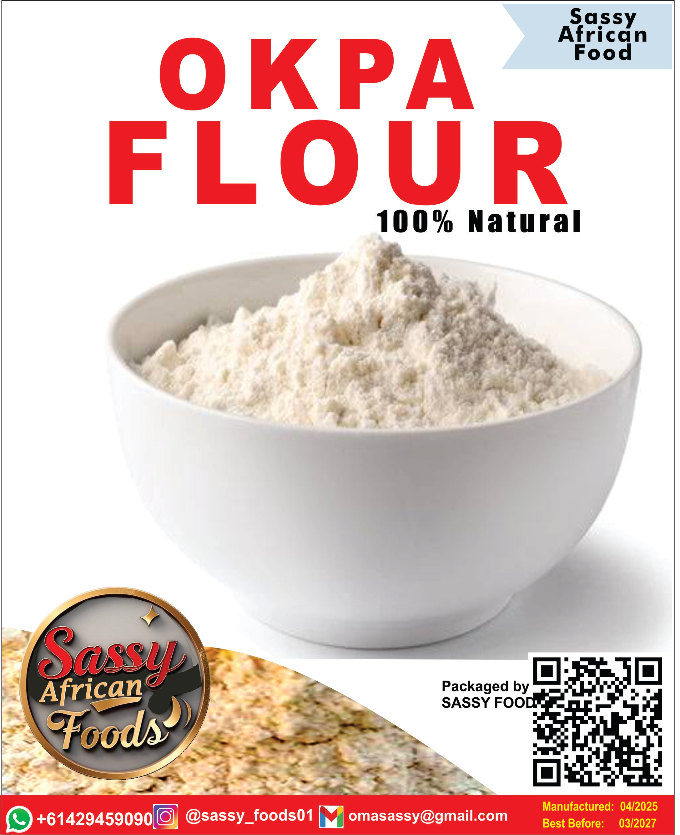 OKPA FLOUR (Bambaranut flour) – SASSY AFRICAN FOODS